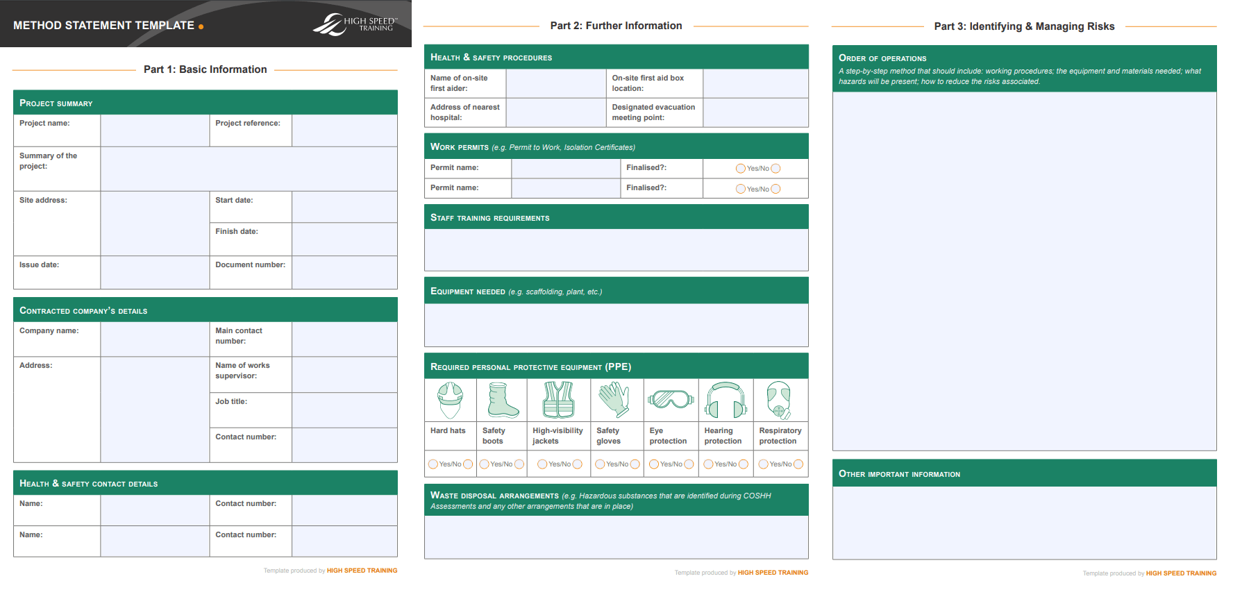 Method Statement Risk Assessment Template Free PRINTABLE TEMPLATES