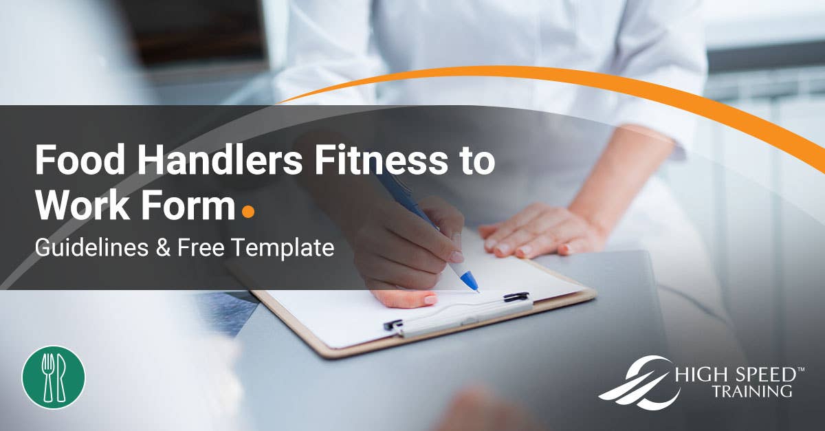 Food Handlers Fitness to Work Form | Free Template