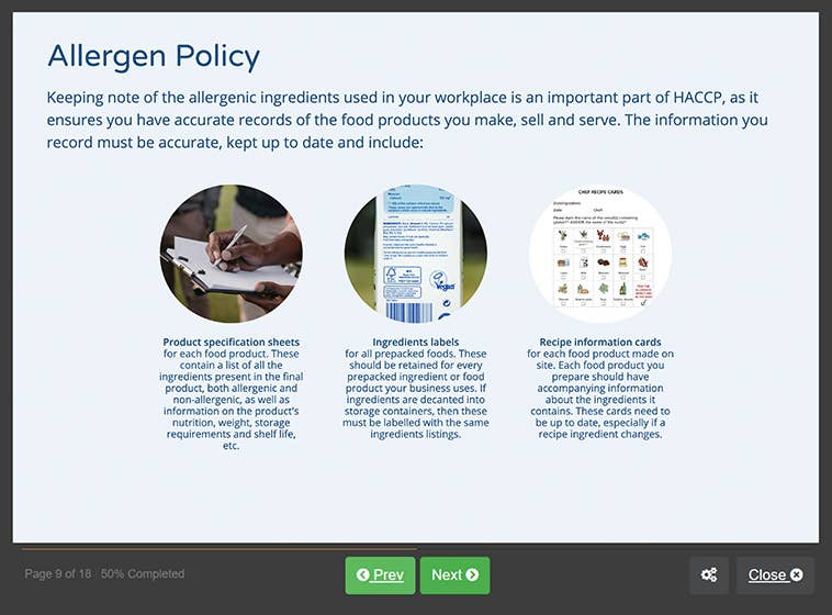 Food Allergen Training Online Accredited Certification