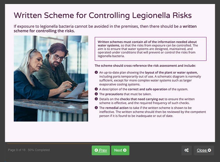 Legionella Awareness Training | Online Course | RoSPA Assured
