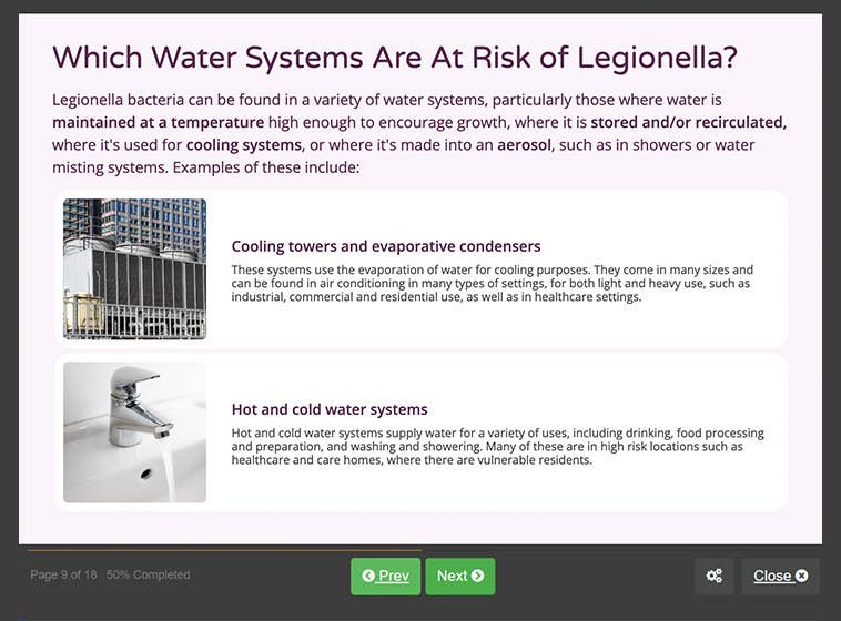 Legionella Awareness Training | Online Course | RoSPA Assured