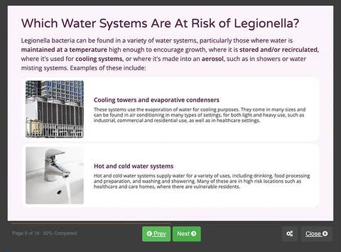 Legionella Awareness Training | Online Course | RoSPA Assured