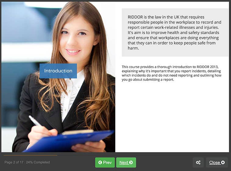 RIDDOR Training Course