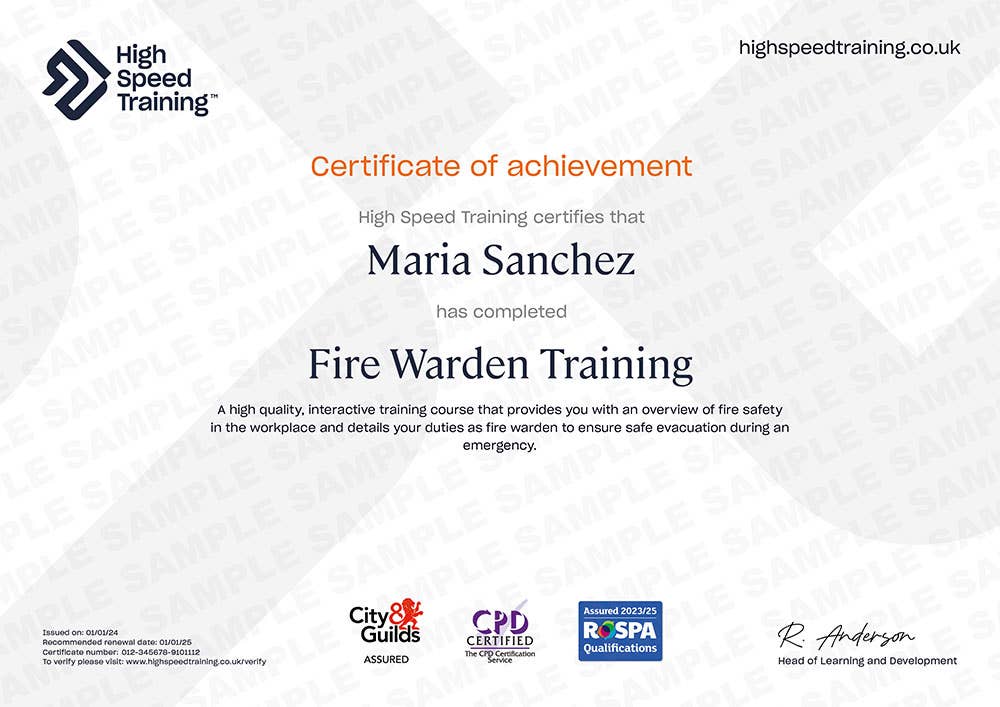 Fire Warden (Fire Marshal) Training Course Online