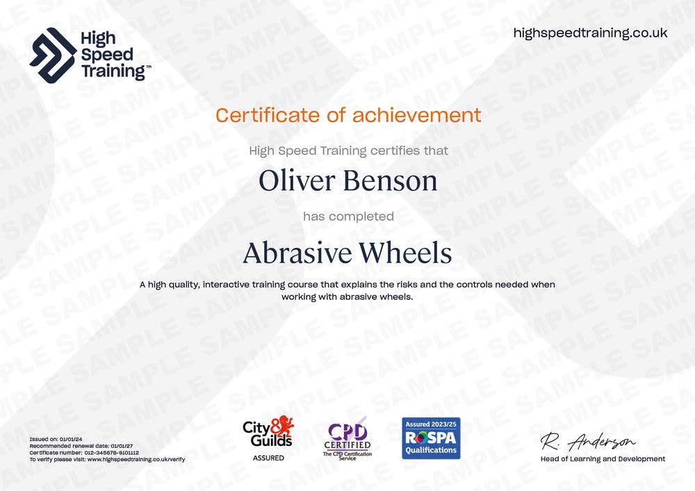 Abrasive Wheels Training | Online Course | CPD Accredited