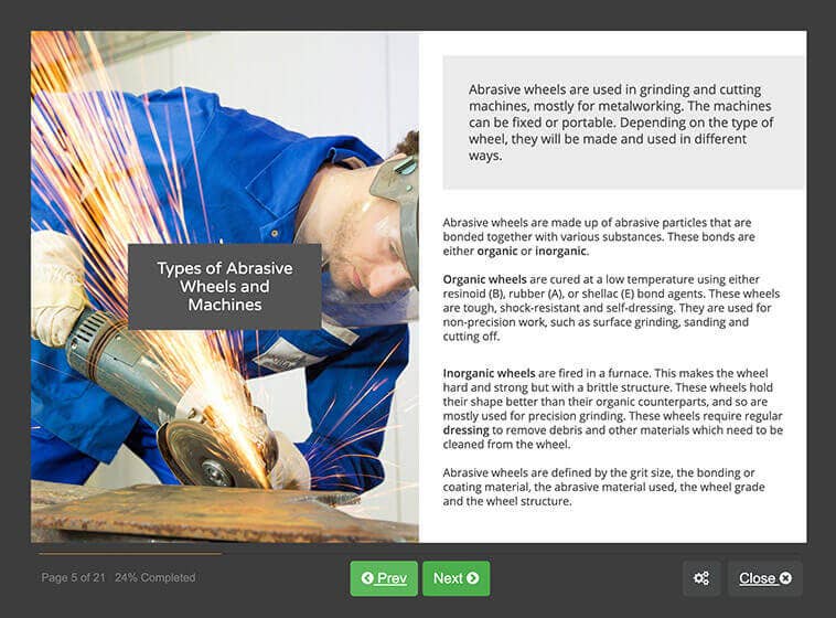 Abrasive Wheels Training | Online Course | CPD Accredited