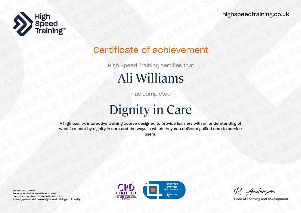 Online Dignity In Care Training Course | High Speed Training