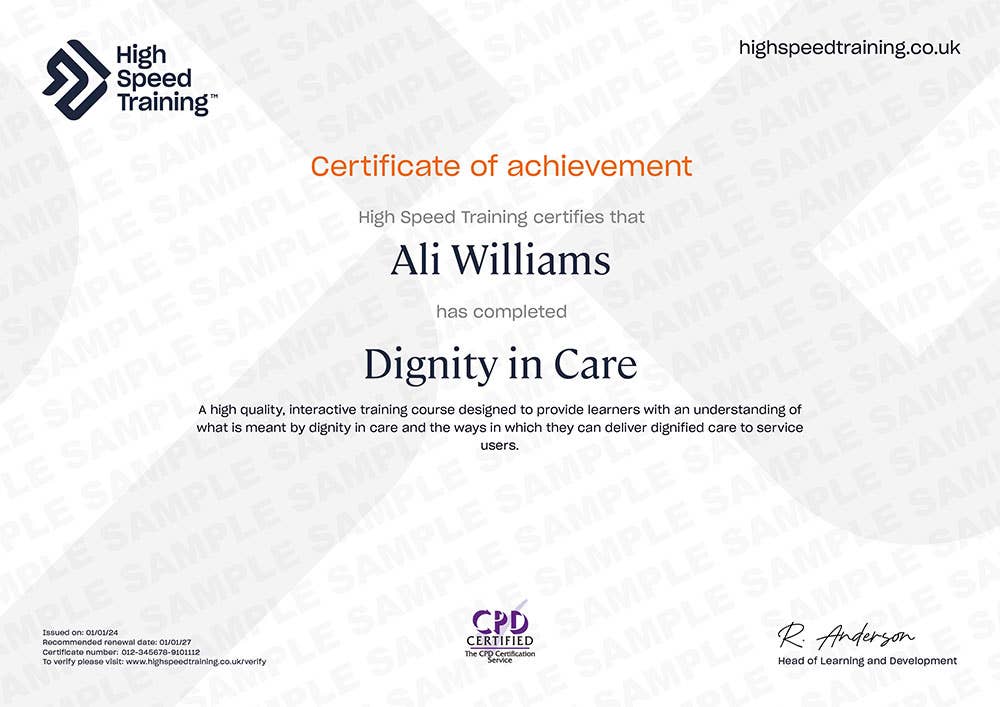 Online Dignity In Care Training Course | High Speed Training