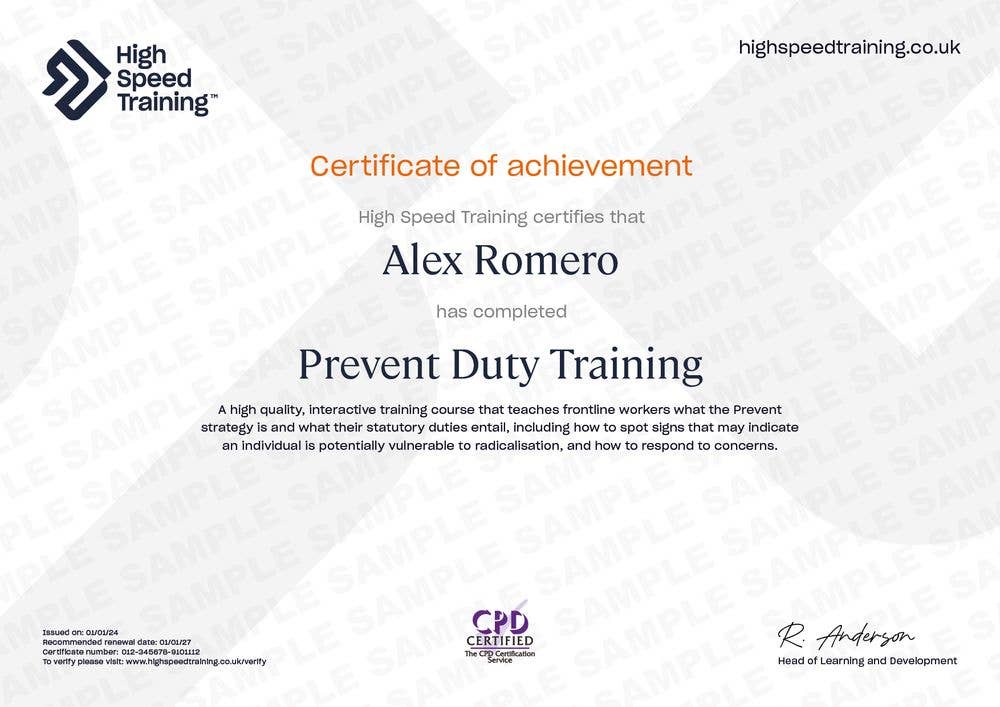 Prevent Duty Training | Online Course For Education