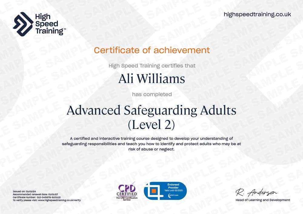 Advanced (Level 2) Safeguarding Adults | Online Training