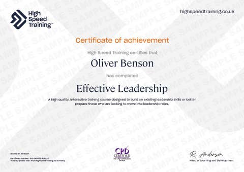 Effective Leadership Training | Advanced Level Online Course