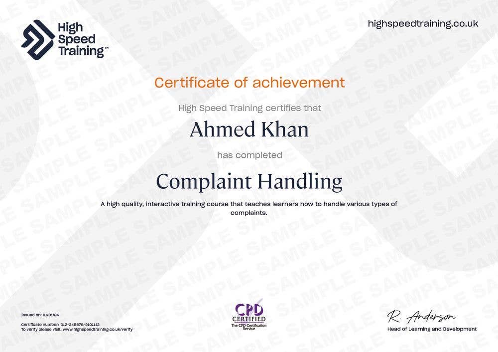 Complaint Handling Training | Online Course & Certification