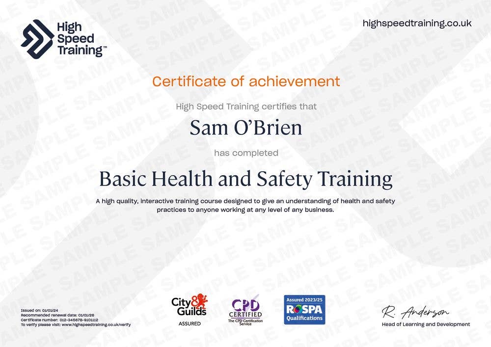 Level 1 Health & Safety Training Course | Online Certification