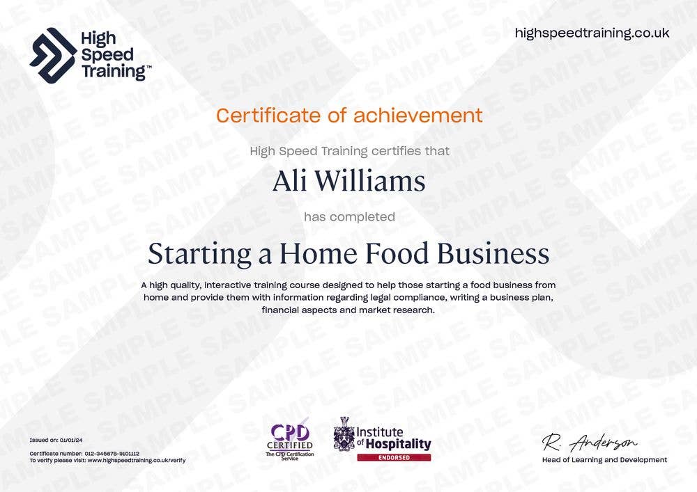 Starting A Home Food Business | Accredited Online Course