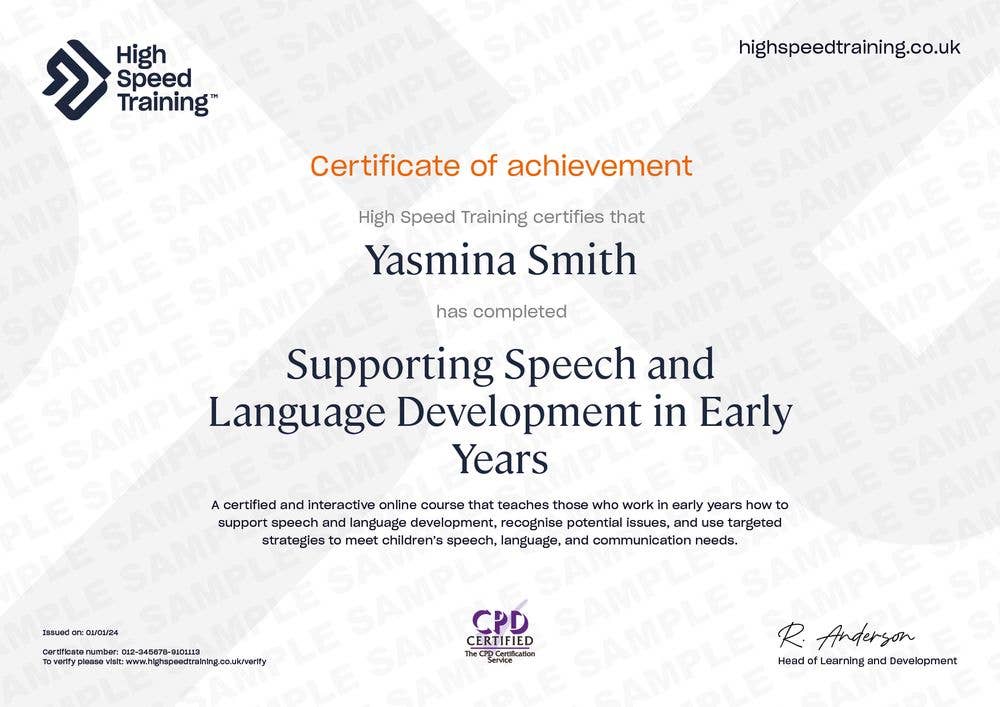 Promoting Early Years Speech & Language Development | Online Course